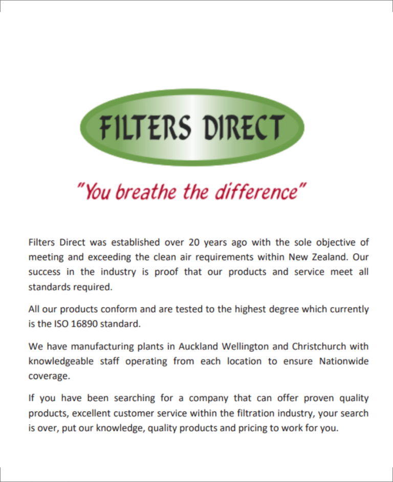 Catalogue - Filters Direct - High quality filters - NZ owned and operated